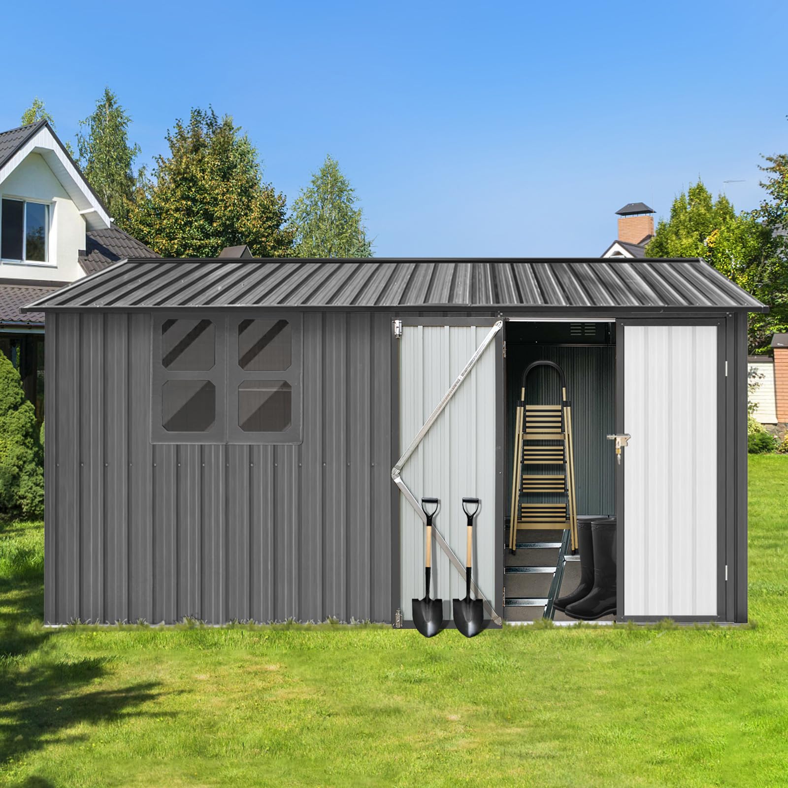 MISSING HARDWARE/MANUAL Evedy Extra Large Sheds 10ftx12ft,Outdoor ...