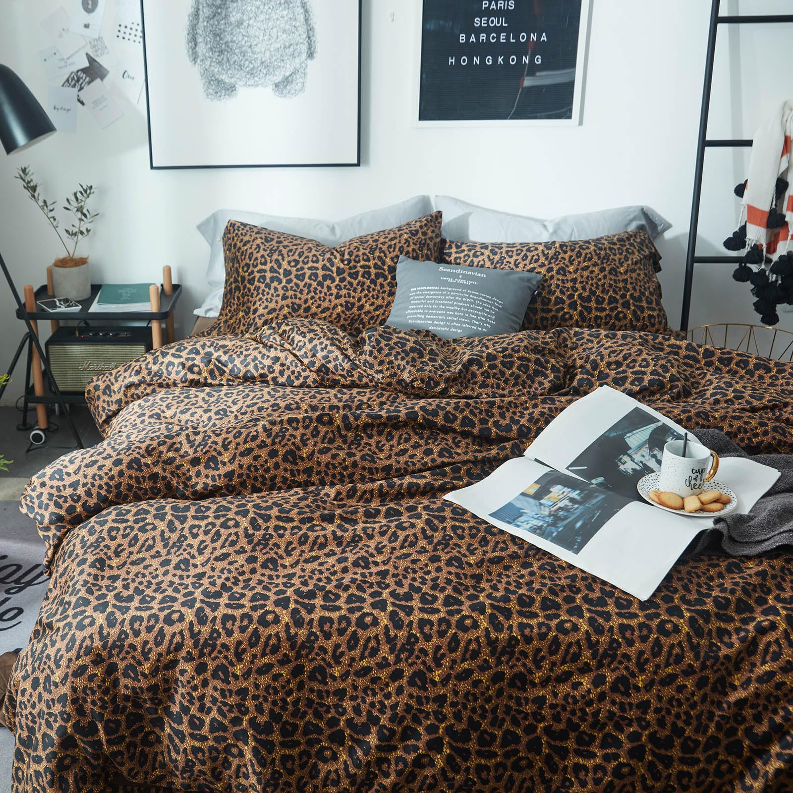 Mixinni Leopard Print Comforter Set Full 3 Pieces Animal Cheetah Mixinni Leopard Print Comforter Set Full 3 Pieces Animal Cheetah