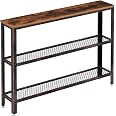 Amazon.com: Rolanstar Narrow Console Table, Rustic Sofa Table with 2 ...