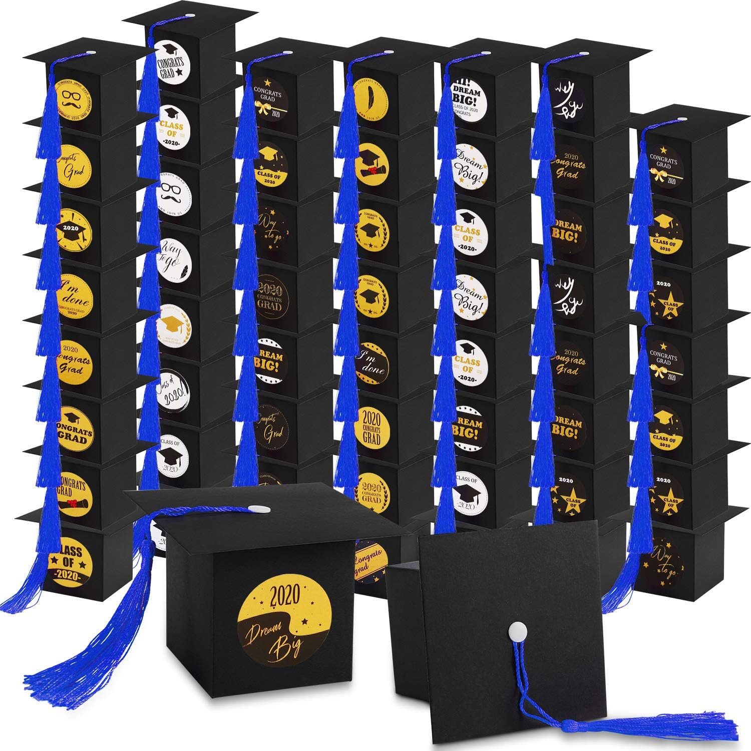 Amazon.com: 96 Pieces Graduation Cap Gift Box 2020 Grad Cap Boxes Sugar ...
