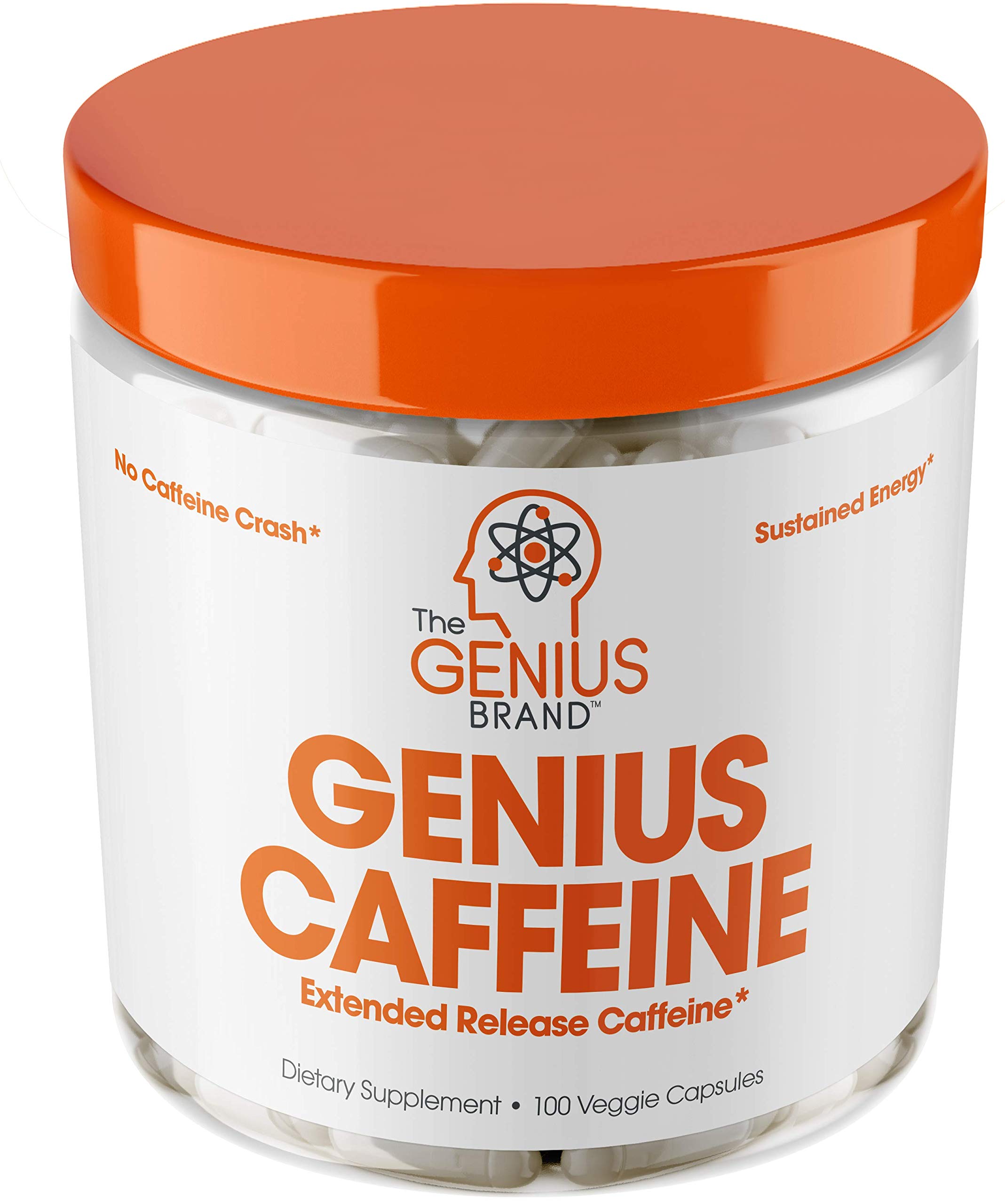 Genius Caffeine Pills 100mg, Extended-Release Microencapsulated ...