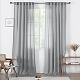 Amazon.com: MAIHER Linen Textured Light Grey Curtains 108 Inches Long ...