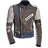 The Next Mens Motorbike Jacket Rock Punk Spike Studded Motorcycle Biker ...