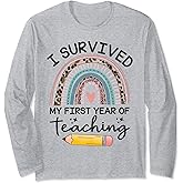Amazon.com: Funny New Teacher I Survived My First Year Of Teaching T ...