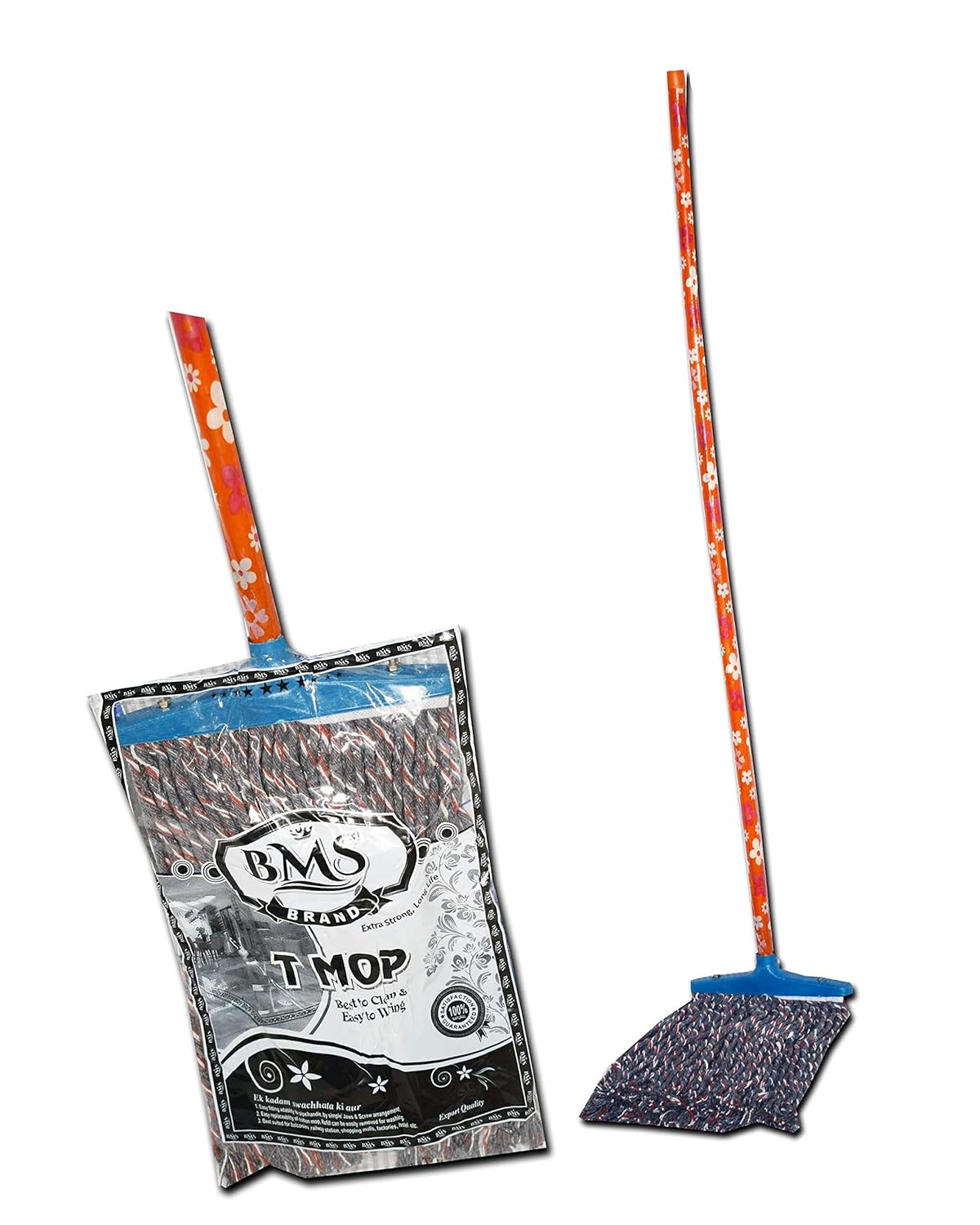BMS 10 Inch T Mop for Home Cleaning, with Long Size Clip and Strong ...