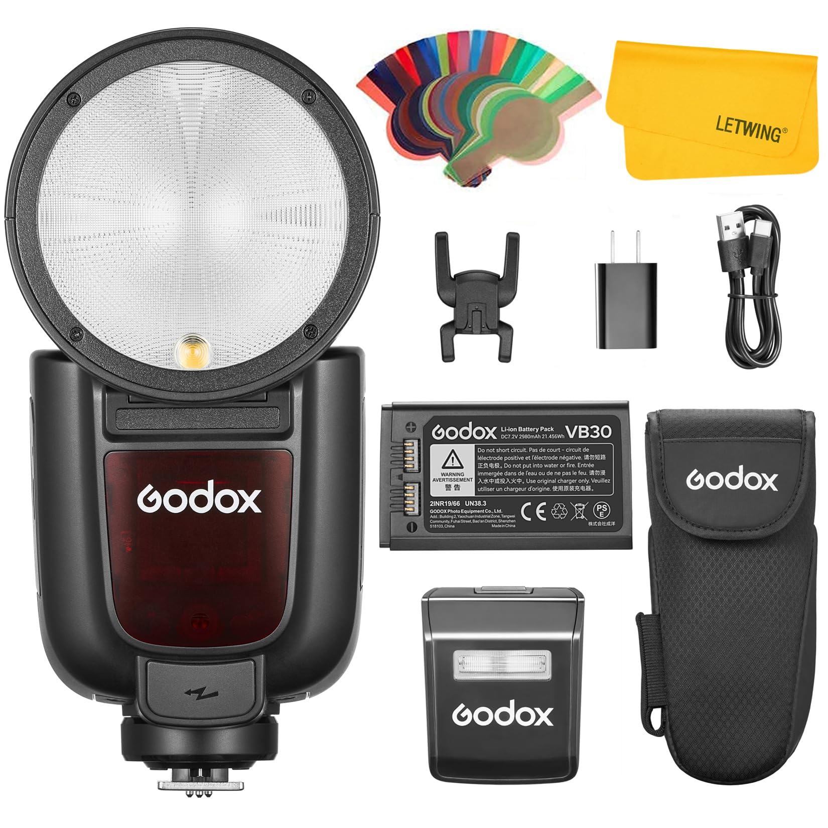 GODOX V1 Pro V1Pro N Round Head Camera Flash for Nikon, 2.4G Wireless TTL Nikon Speedlite HSS 1 ...