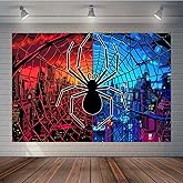 Amazon.com : KUKUSOUL 7x5ft Spider Backdrop Spider Web Blue and Red ...