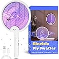 Amazon.com: Foldable Electric Fly Swatter Racket, Portable 2 in 1 Bug ...