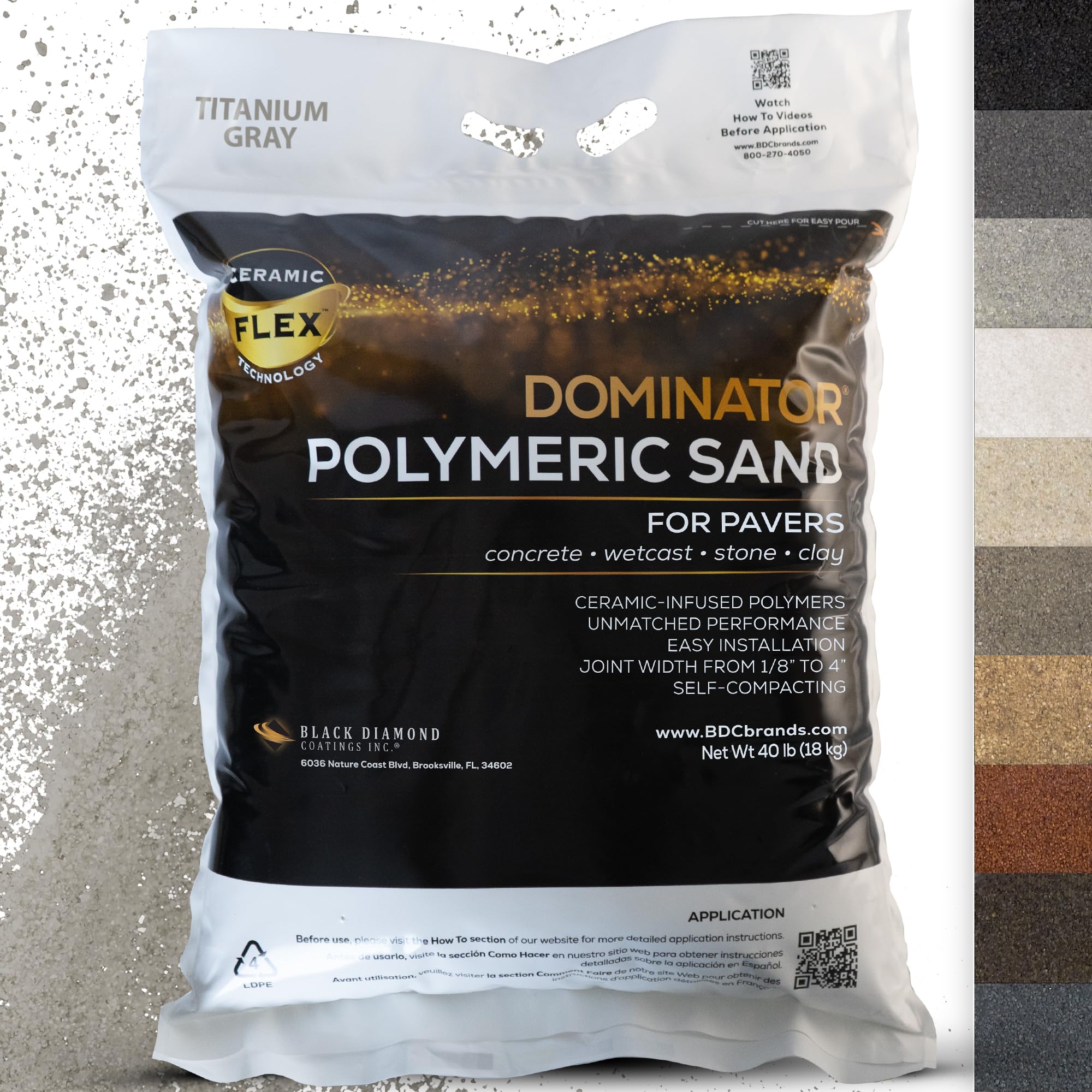 DOMINATOR Polymeric Sand for Pavers, Titanium Gray, 40 lbs ...