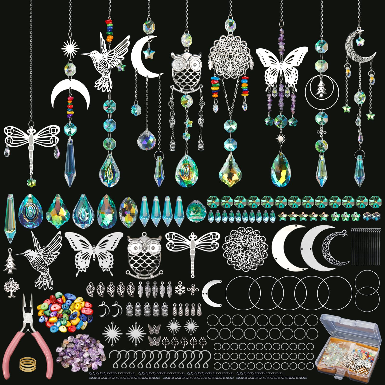 DIY Suncatcher Kit 460pcs Sun Catchers Making Supplies Art and Crafts ...