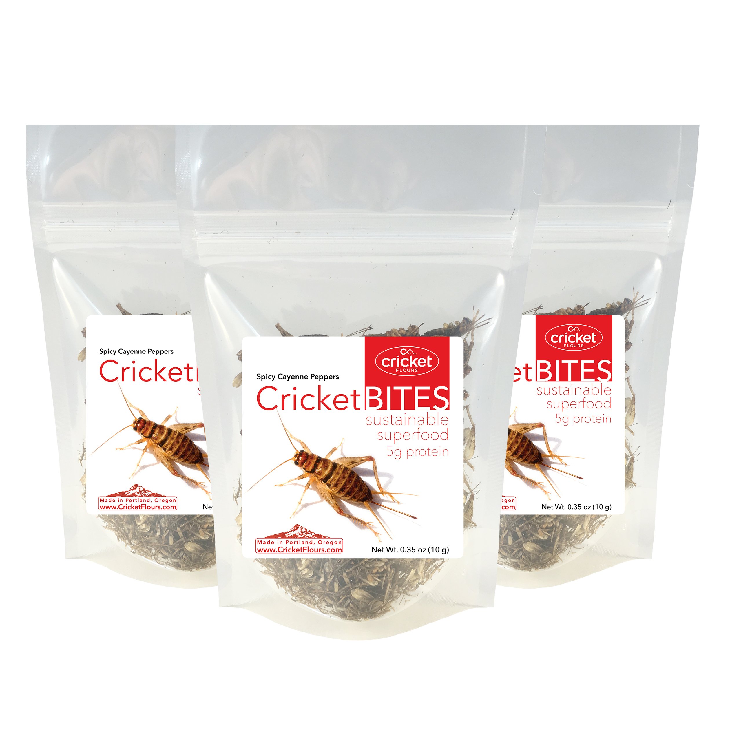 Amazon.com : Cricket Bites Gift 3-Pack of Hickory Smoked Bacon Flavor ...