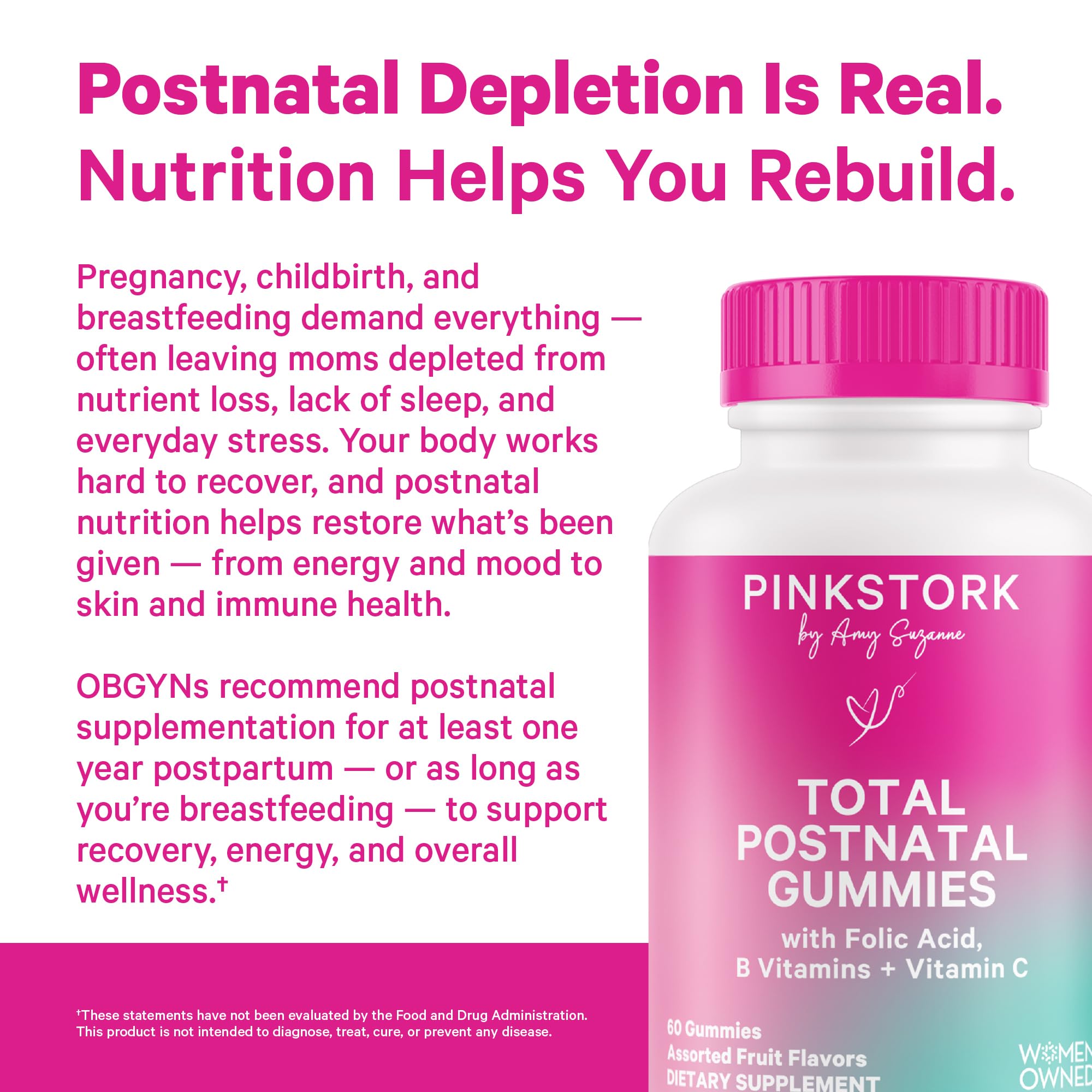 Mua Pink Stork Total Postnatal Vitamin Gummies - Multivitamin for ...