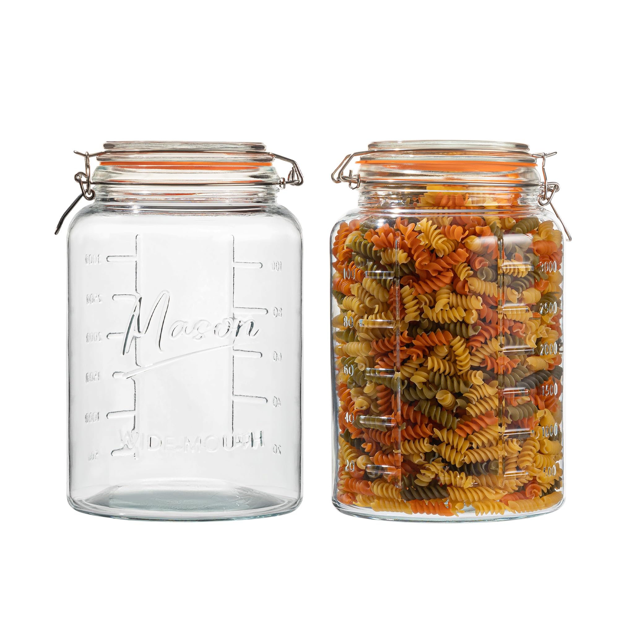 kitchentoolz 1 Gallon Glass Mason Storage Jars with Airtight Lids ...