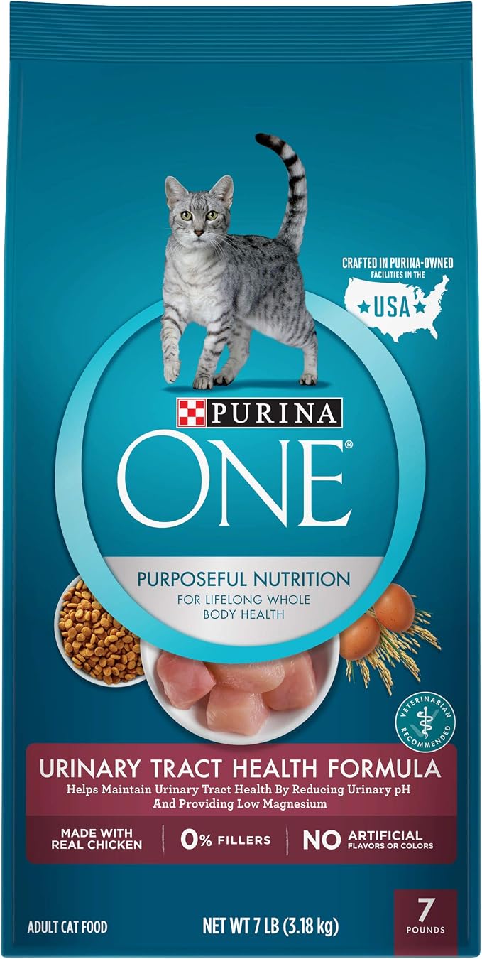 Purina ONE Dry Cat Food, Urinary Tract Health Formula, 7-Pound Bag ...