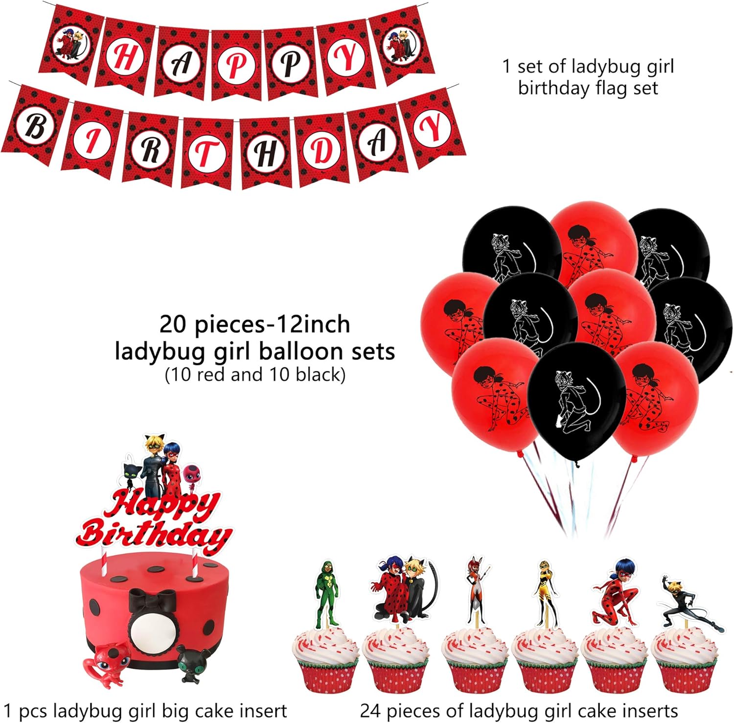 Ladybug Birthday Party Decorations, Ladybug Dots Balloons for ...