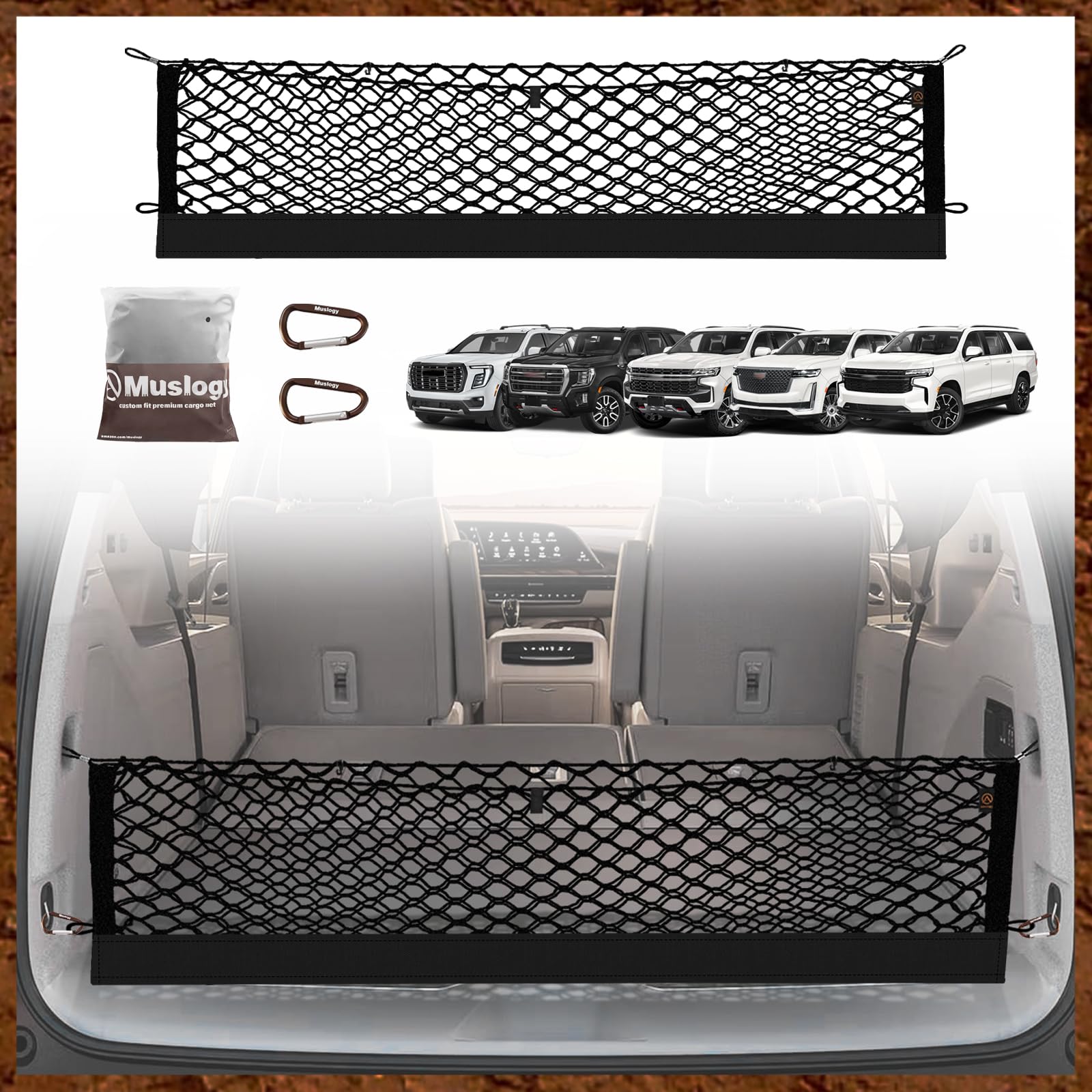 Muslogy Envelope Style Trunk Cargo Net Compatible with 2021-2025 Chevy ...
