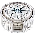 Amazon.com: Compass Rose Coaster Set - Nautical Ocean Beach Boat ...