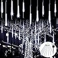Amazon.com : JMEXSUSS Solar Meteor Shower Rain Lights, 30cm 8 Tube 144 ...