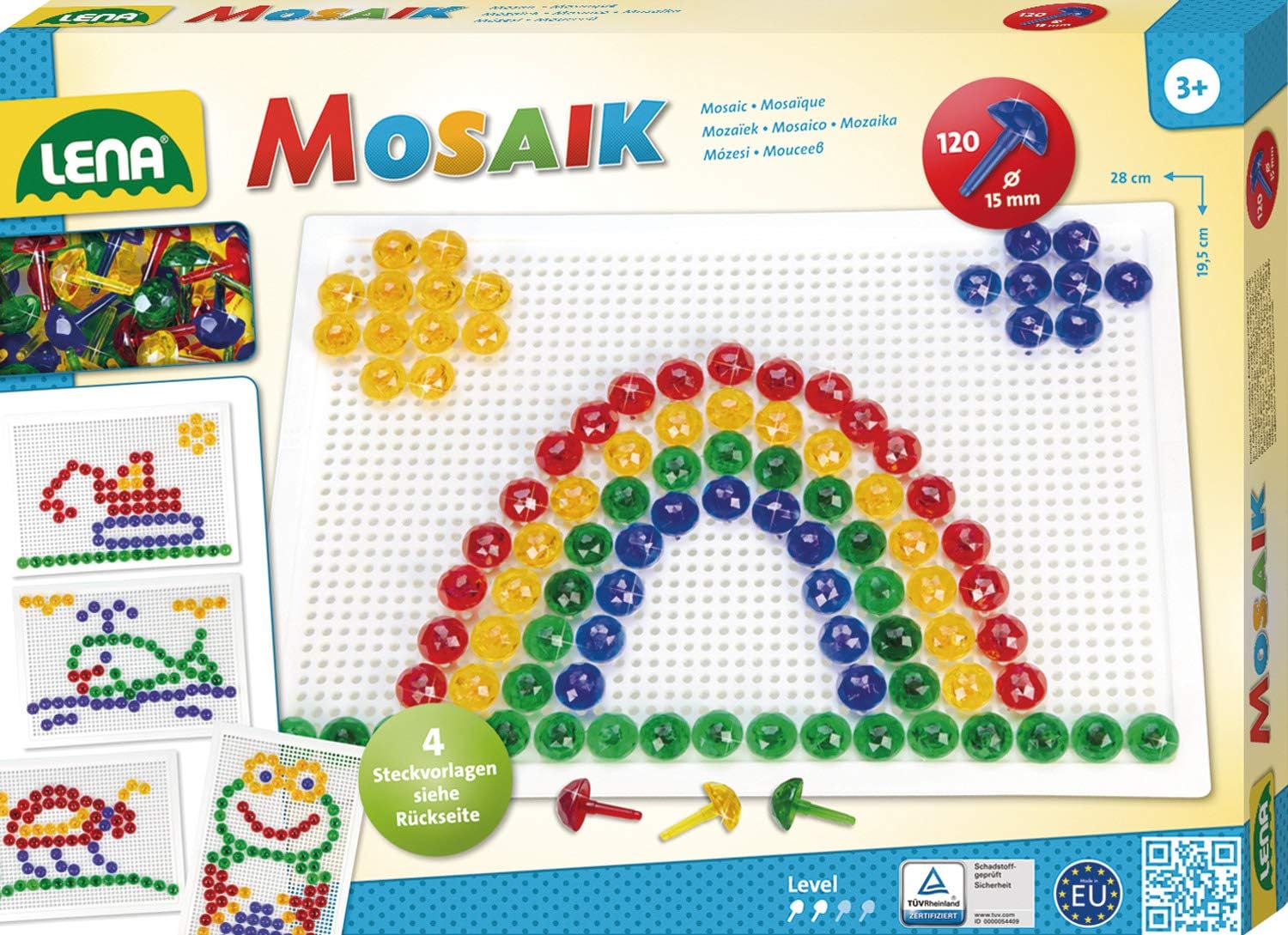 Lena 35607 X Mosaic Set Large 120 Transparent Connectors Multi