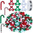 Amazon.com: Christmas Tri Beads, Holiday Beaded Ornaments Candy Cane ...