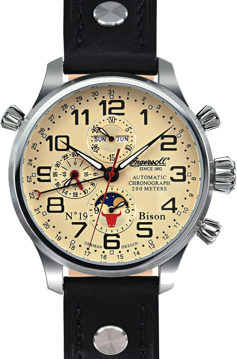 Ingersoll Bison No. 19 Men's Automatic Watch black/silver IN6106CR ...