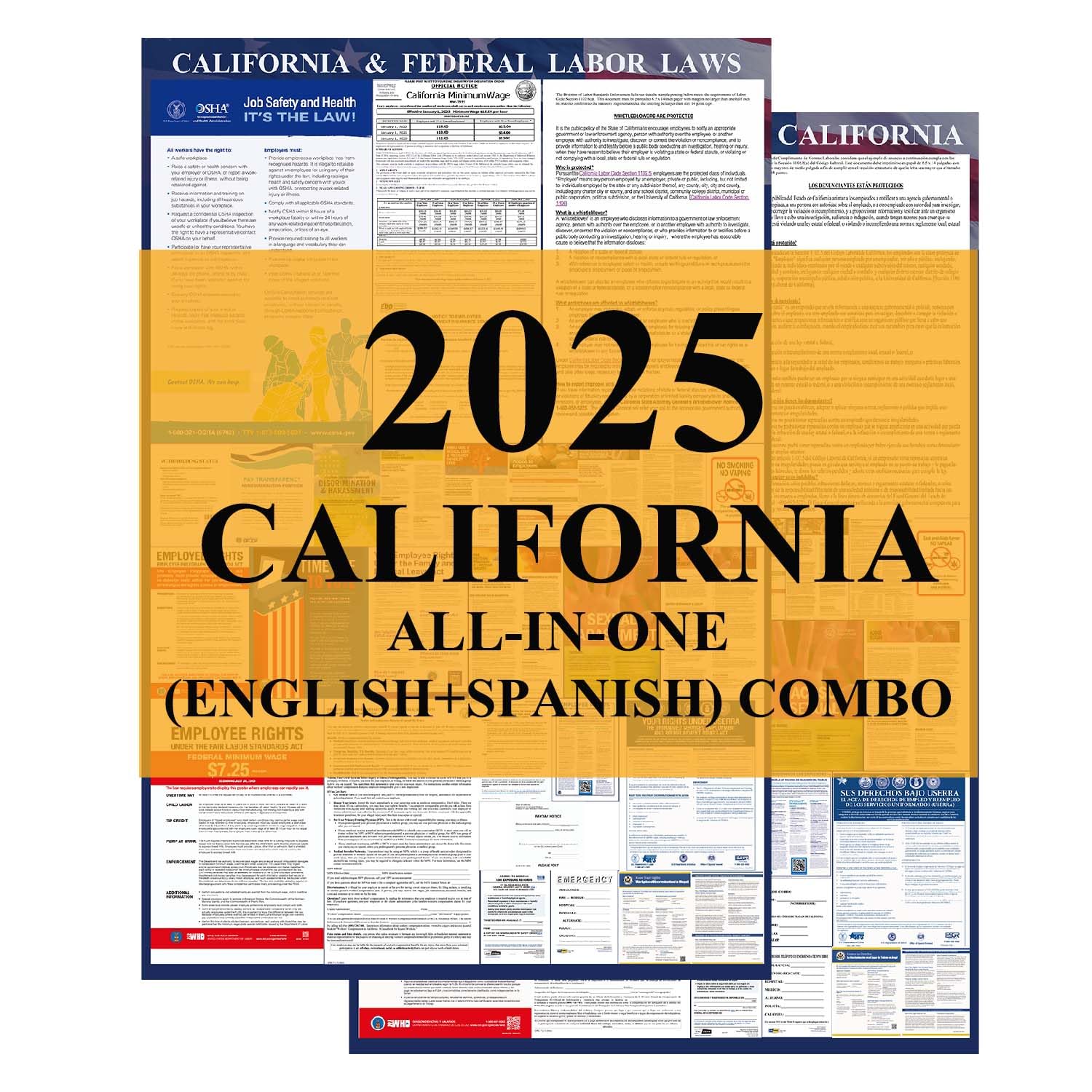 2025 California State and Federal Labor Laws Poster - OSHA Workplace ...