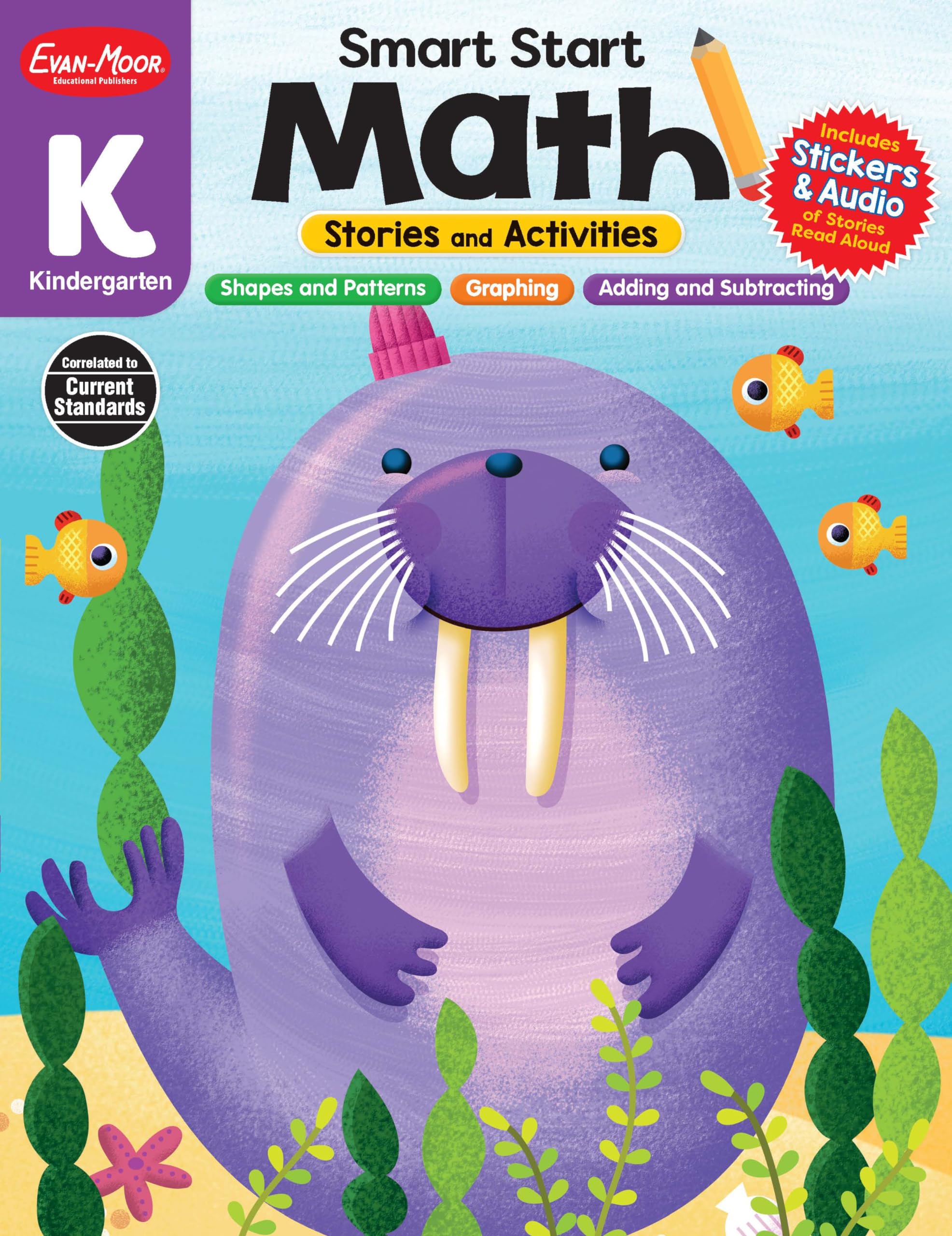 Mua Evan-Moor Smart Start Math, Kindergarten Workbook, Stickers, Audio ...