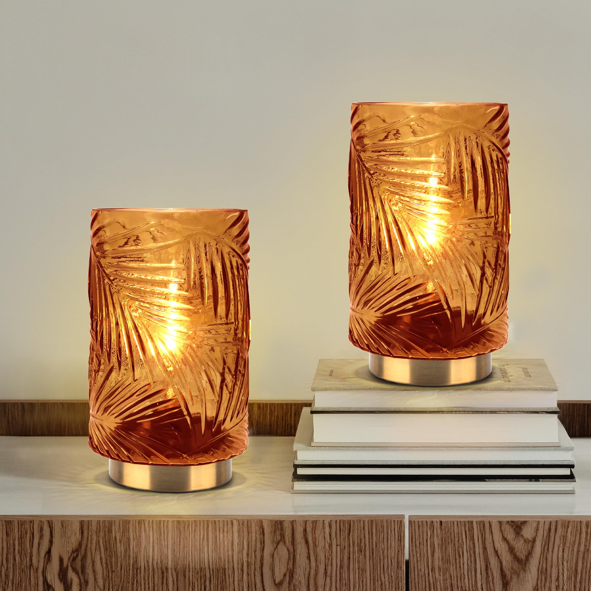 Cycodo 2 Pack Table Lamps Cordless Floral Battery Operated Table Lamp ...