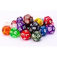25 Count Assorted Pack of 12 Sided Dice - Multi Colored Assortment of ...