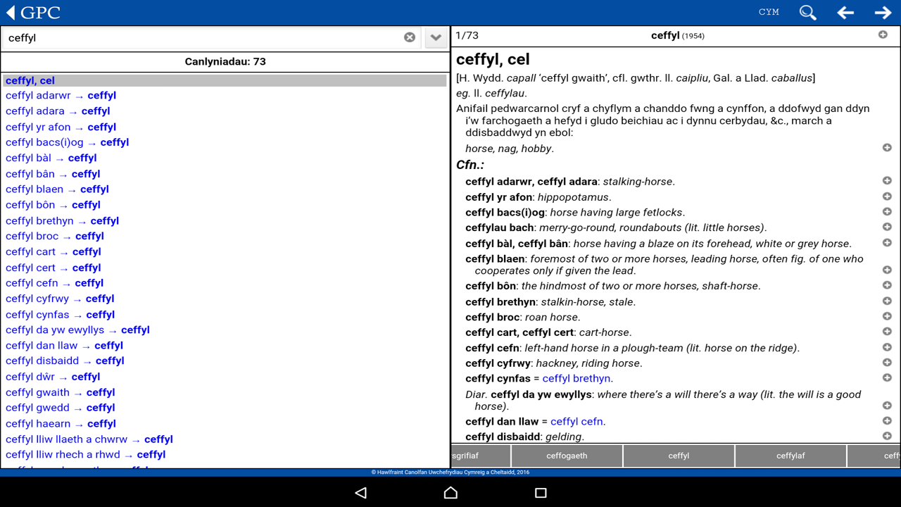 GPC Geiriadur Welsh Dictionary:Amazon.co.uk:Appstore for Android