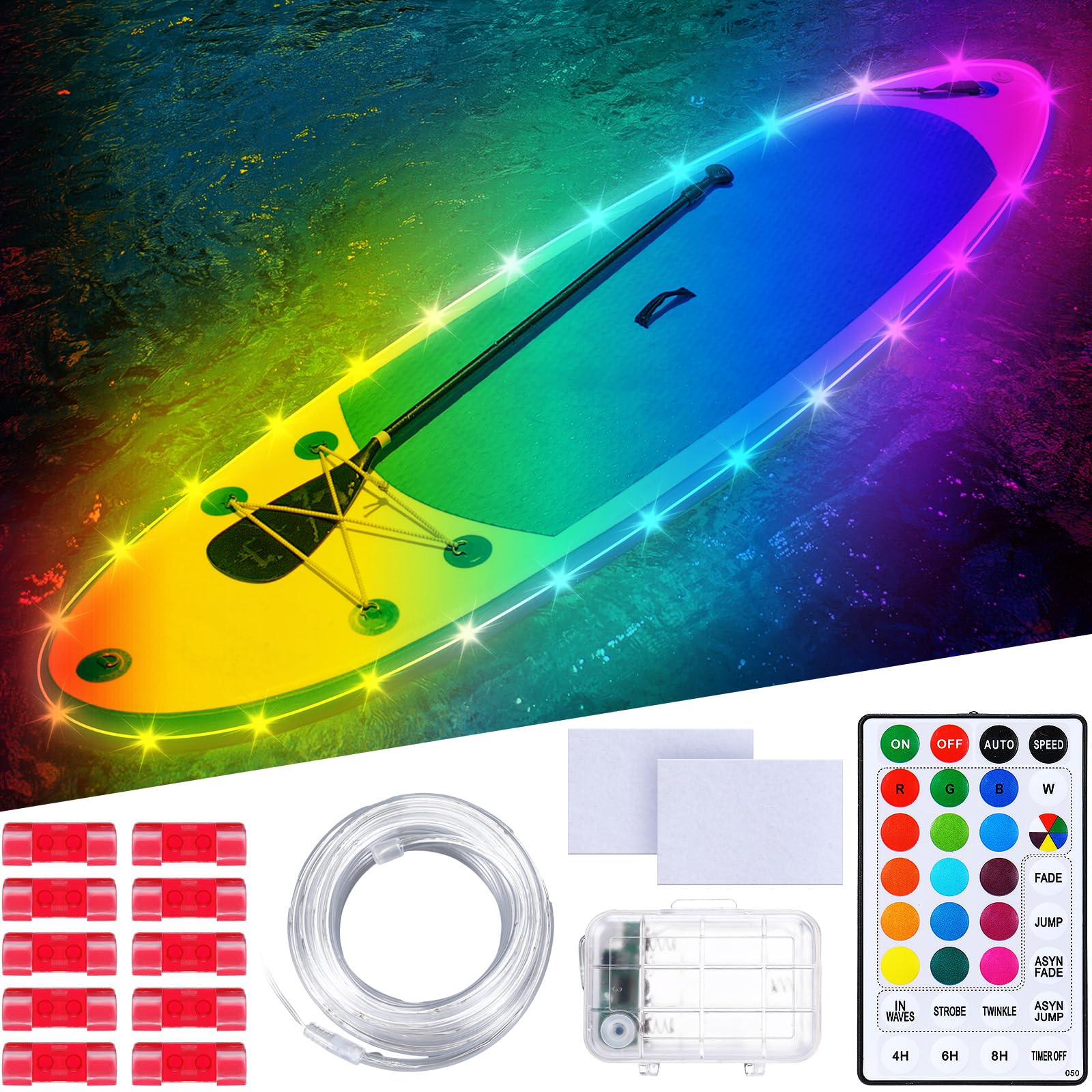 Glooglitter 22ft Kayak Paddle Board Lights Kit IP68 Waterproof Dream ...