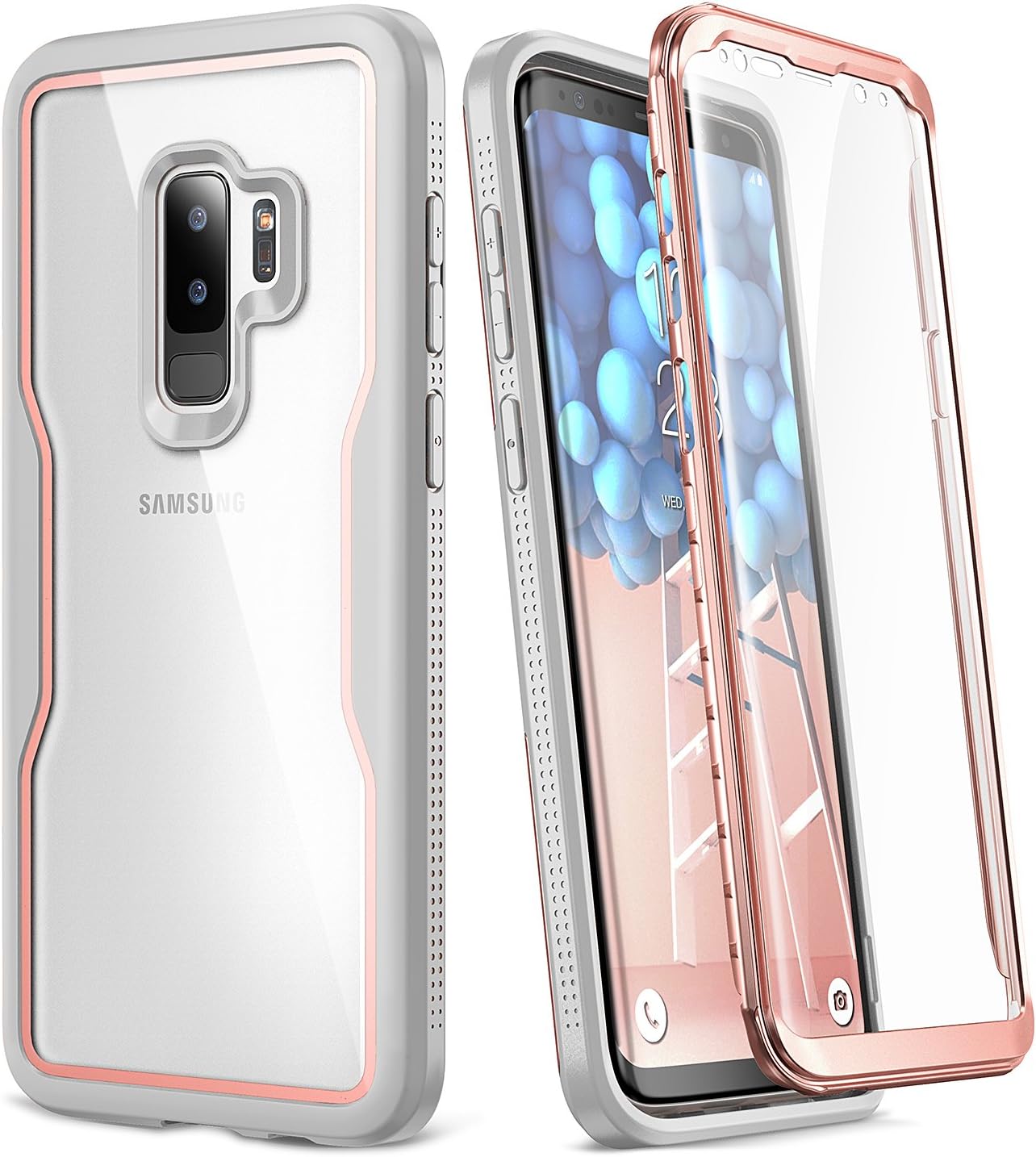 YOUMAKER Galaxy S9+ Plus Case, Crystal Clear with Built-in Screen ...
