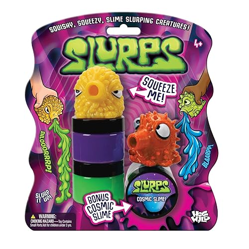 Slurps Slime Toy 2-Pack - Squishy Slime Sucker Creatures - Assorted ...