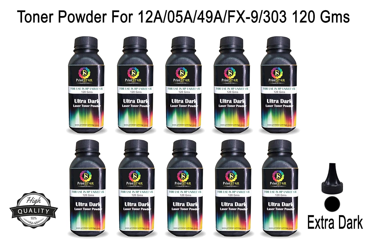 Printstar Print Star Ultra Dark Black Toner Powder for Use in HP 12A ...