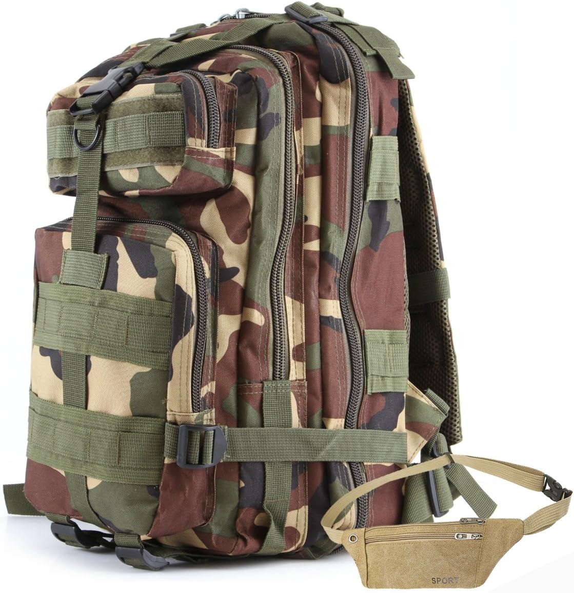 COZYJIA Tactical Backpack, Military Army Patrol MOLLE Assault Pack ...