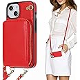 Amazon.com: KIHUWEY Crossbody Wallet Case for iPhone 13 iPhone 14, Zipper Pocket Case with Card ...