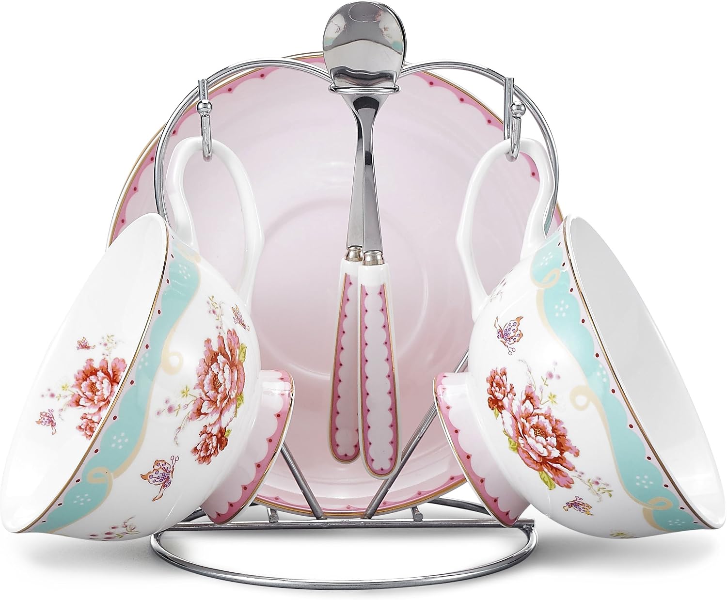 Panbado Kaffeeservice Set aus Premium Bone China Porzellan, mit ...