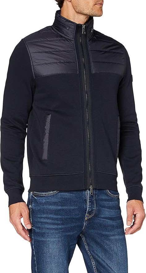 Bugatti Men's Sweat-Shirt Jacke Cardigan Sweater, Marine, X-Large ...