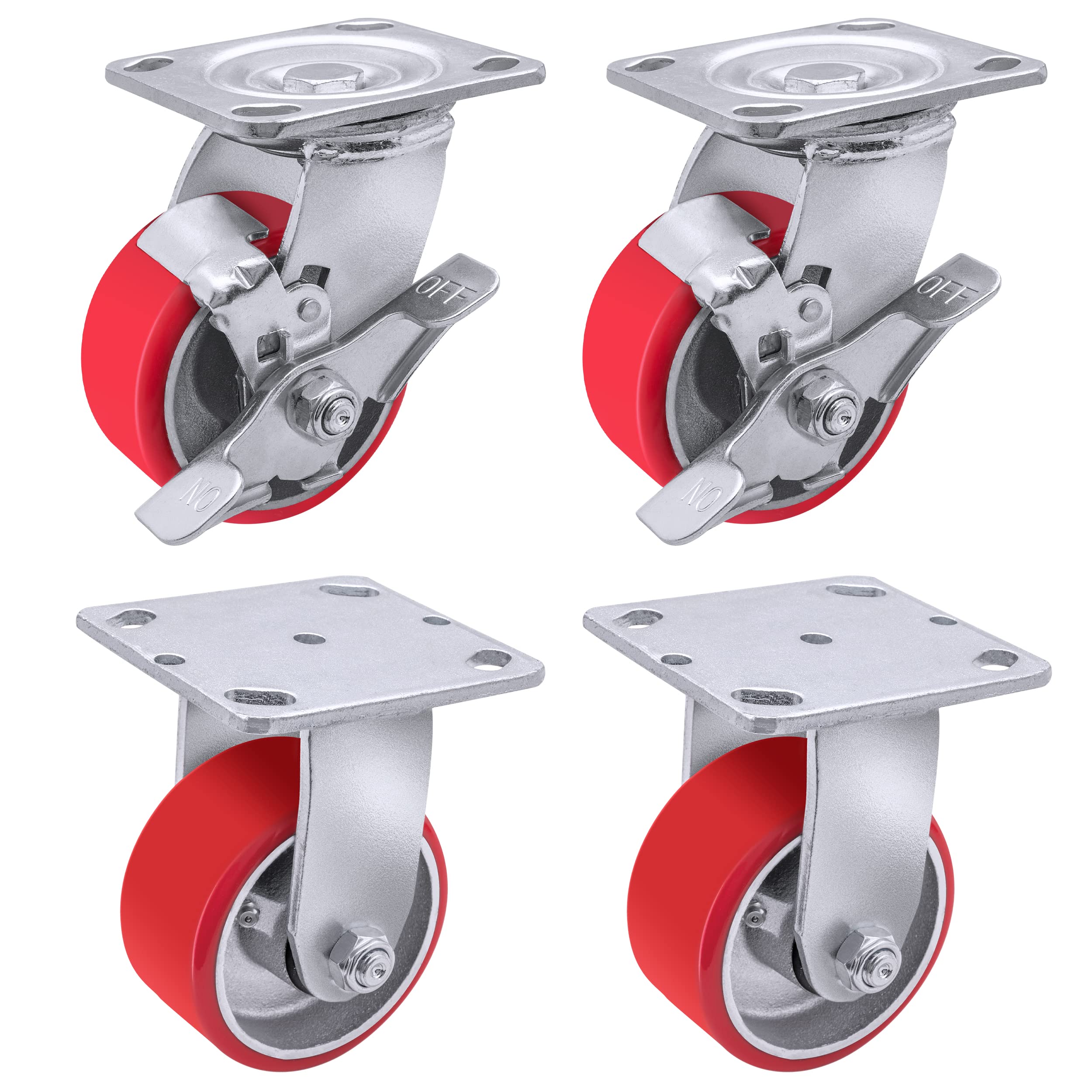 Mua Caster Wheels Heavy Duty, 4'' Industrial Casters with Load 3200lbs ...