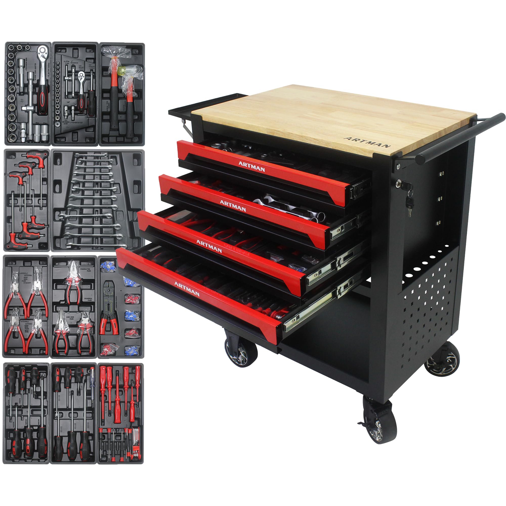 Mua Campfun Rolling Tool Cart with 4-Drawer 266PCS Tool Set, Tool Chest ...