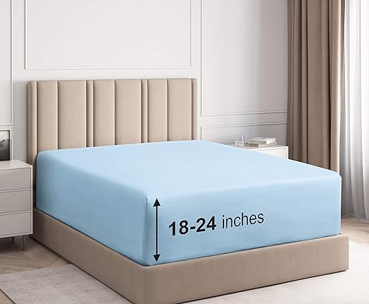 Extra Deep Pocket Fitted Sheet - Single Fitted Sheet Only - Extra Deep ...