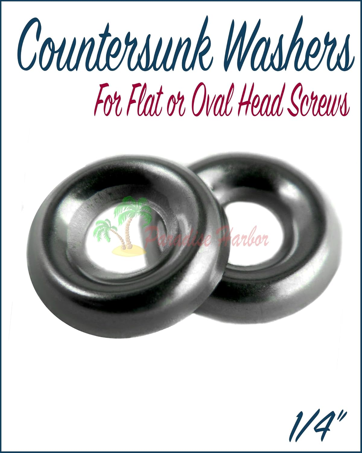 Paradise Harbor 500 Pcs #8 Countersunk Washers Cup Washers Cup Washer ...