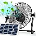 Amazon.com: DBF 12'' Solar Powered Fan - Battery Operated Floor Fan, 2 ...