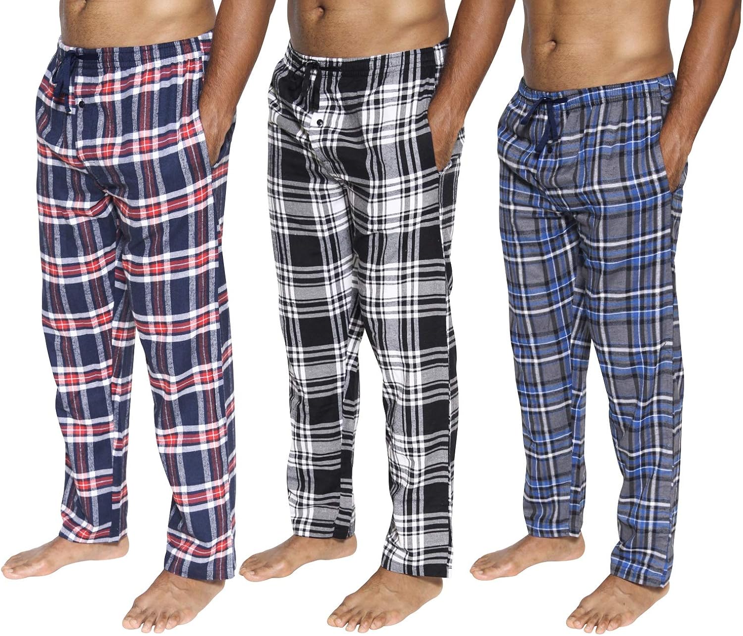 3 Pack Mens Pajama Pants Mens Knit Cotton Flannel Plaid Lounge 3 Pack Mens Pajama Pants Mens Knit Cotton Flannel Plaid Lounge
