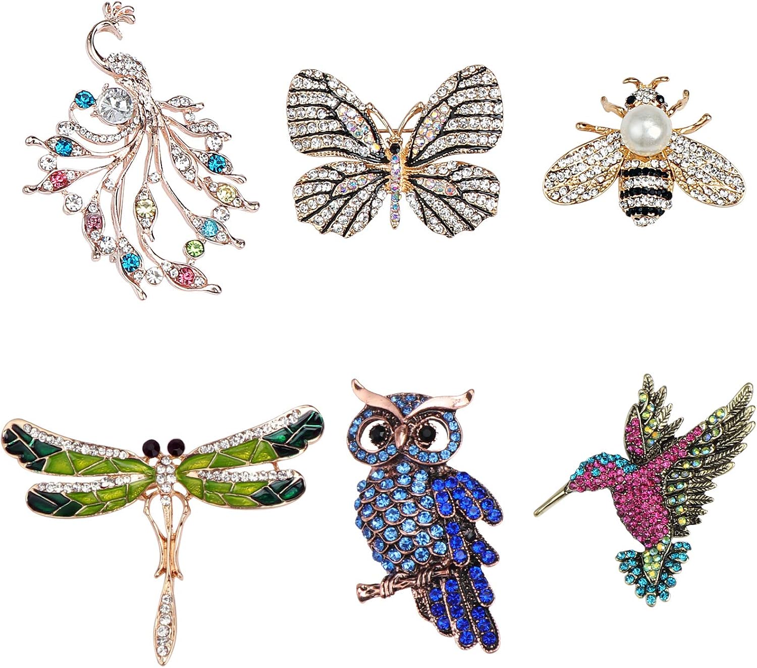 TsunNee Spilla a forma di animale con cristalli, distintivo per costume ...