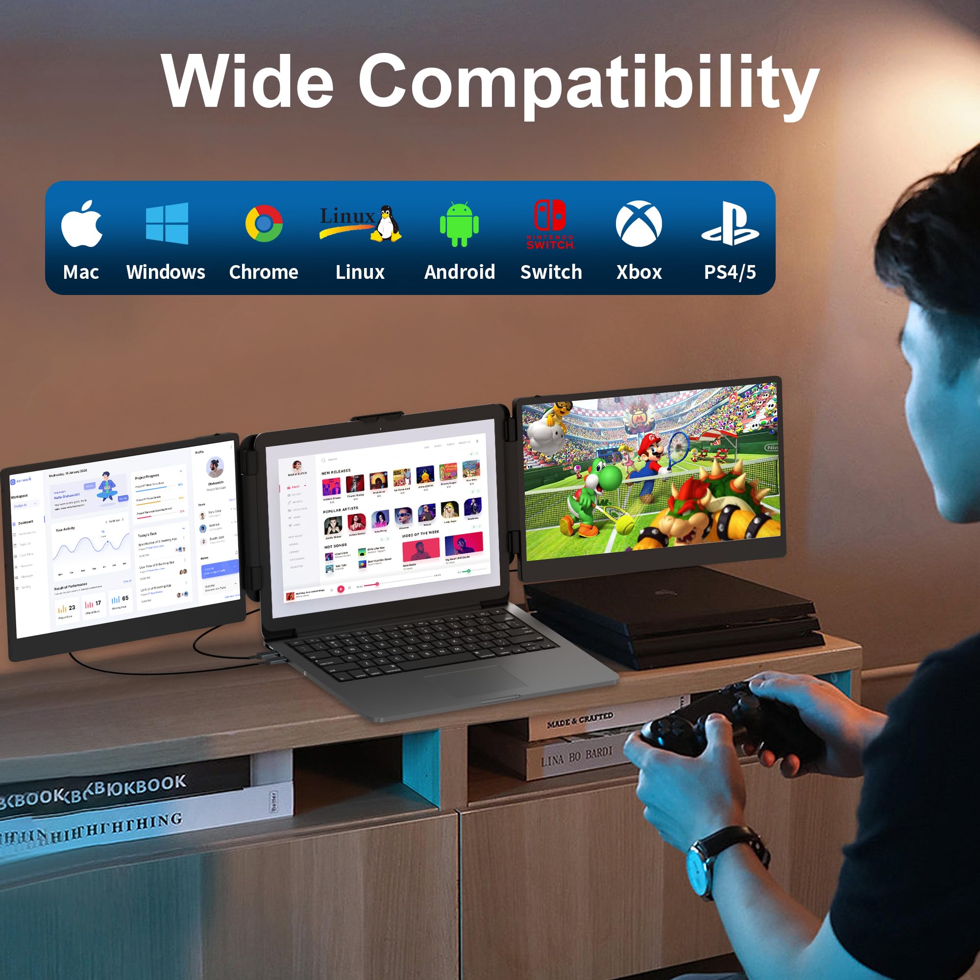 Mua Laptop Screen Extender, 14'' FHD 1080P IPS Ultra-Thin Dual/Triple ...