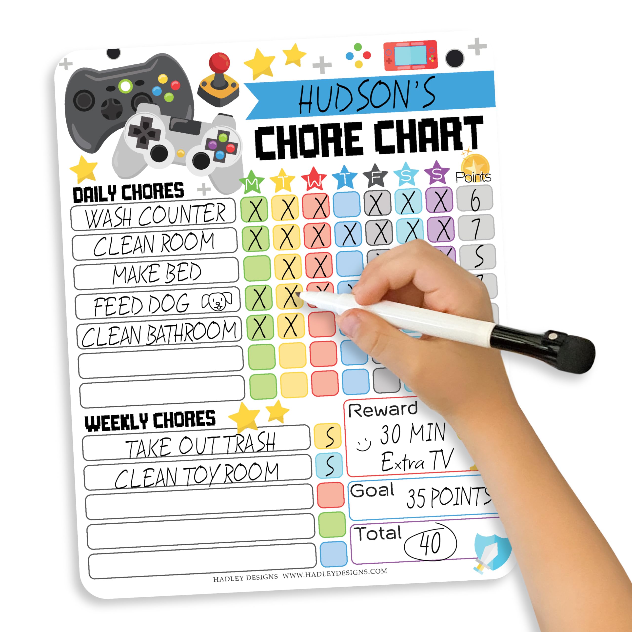 Mua Hadley Designs Video Games Magnetic Chores Chart for Kids Chore ...