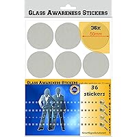 Amazon.com: Glass Awareness Stickers 50mm Circles Dots Etched Effect ...