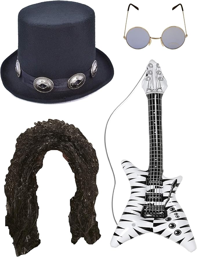 Mega_JumbleSale® 80s Rock Star Slash Guitar Hero Heavy Metal Rocker Set ...