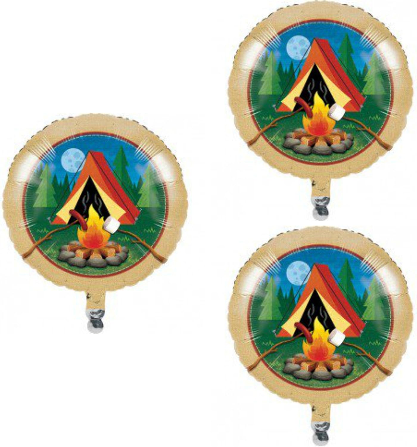 Amazon.com: Camp Out Camping 3 pack Foil Balloons - 18" Birthday Party ...